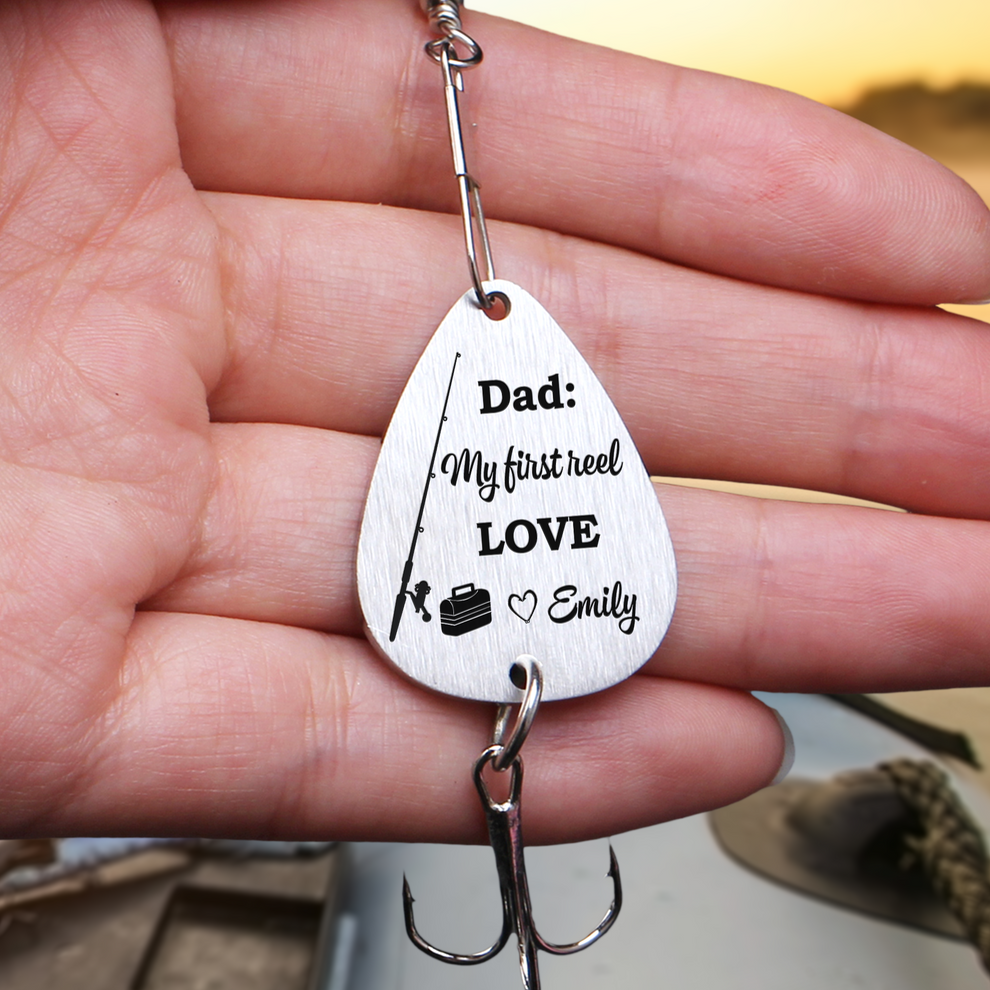 Dad, My First Reel Love - Personalized Fishing Lure Keychain – Macorner