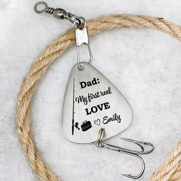 Dad, My First Reel Love - Personalized Fishing Lure Keychain – Macorner