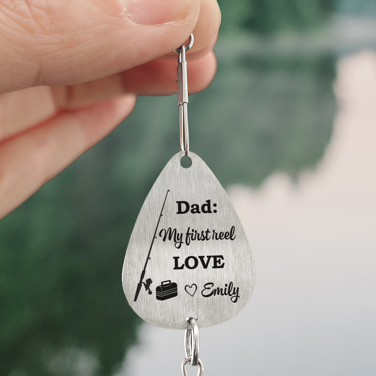 Dad, My First Reel Love - Personalized Fishing Lure Keychain – Macorner