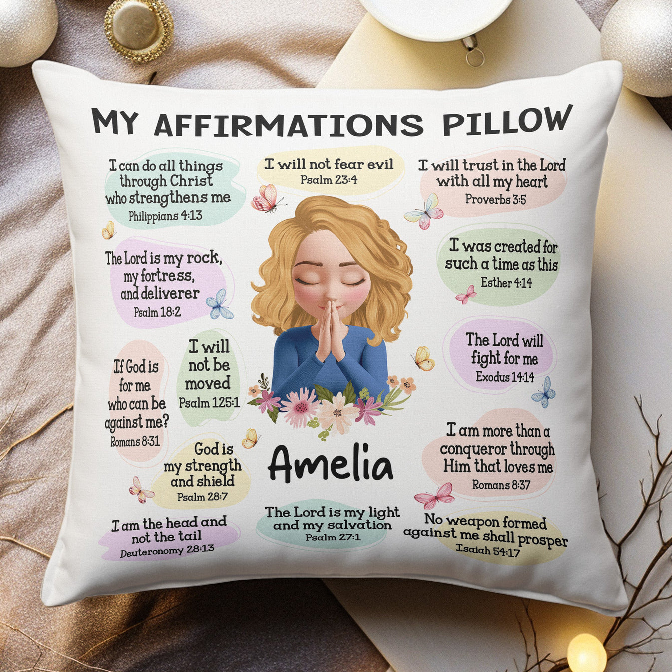 Daily Affirmation Pillow Gift For Her - Personalized Pillow (Insert ...