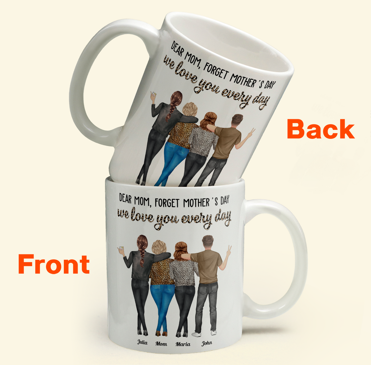 Dear Mom, Forget Mother's Day Love You Every Day - Personalized Mug ...