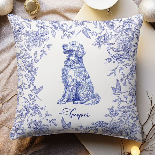 Dog Custom Toile De Jouy Chinoiserie Style - Personalized Pillow ...