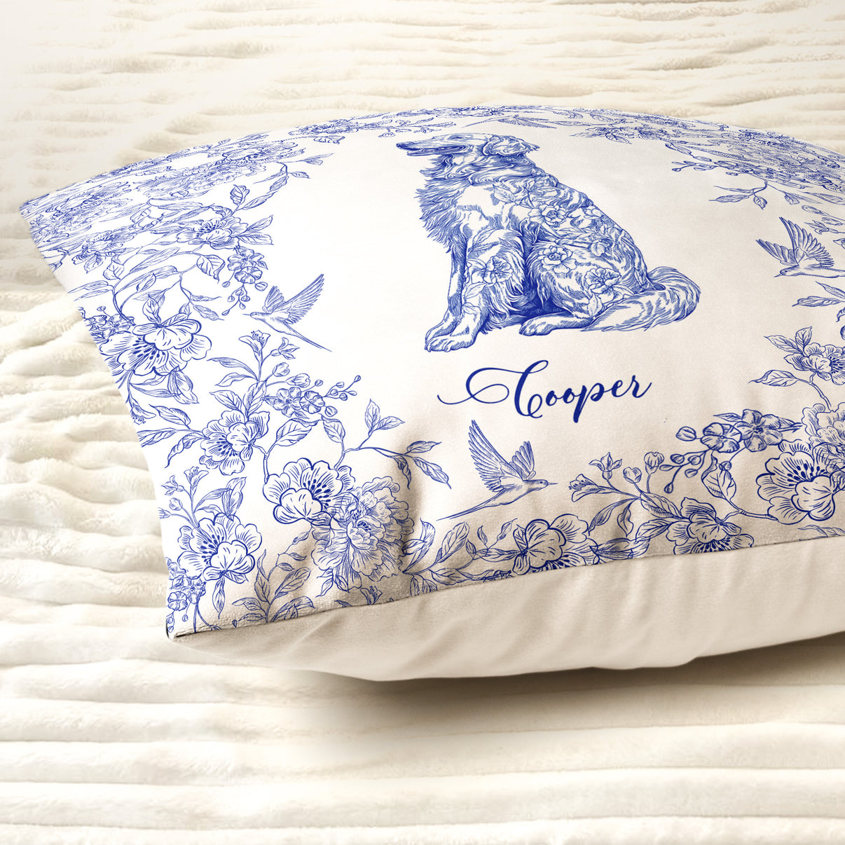 Dog Custom Toile De Jouy Chinoiserie Style - Personalized Pillow ...