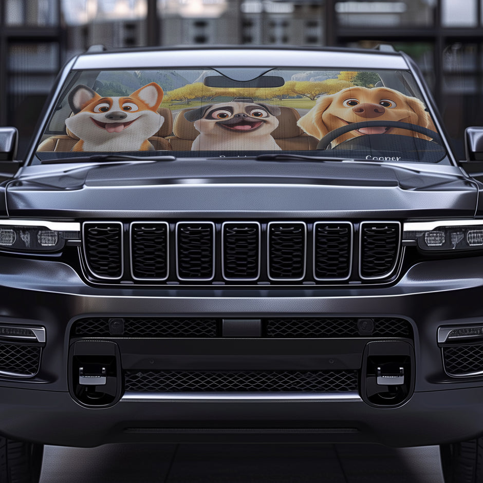 Dog In The Car Funny - Personalized Car Sun Shade – Macorner
