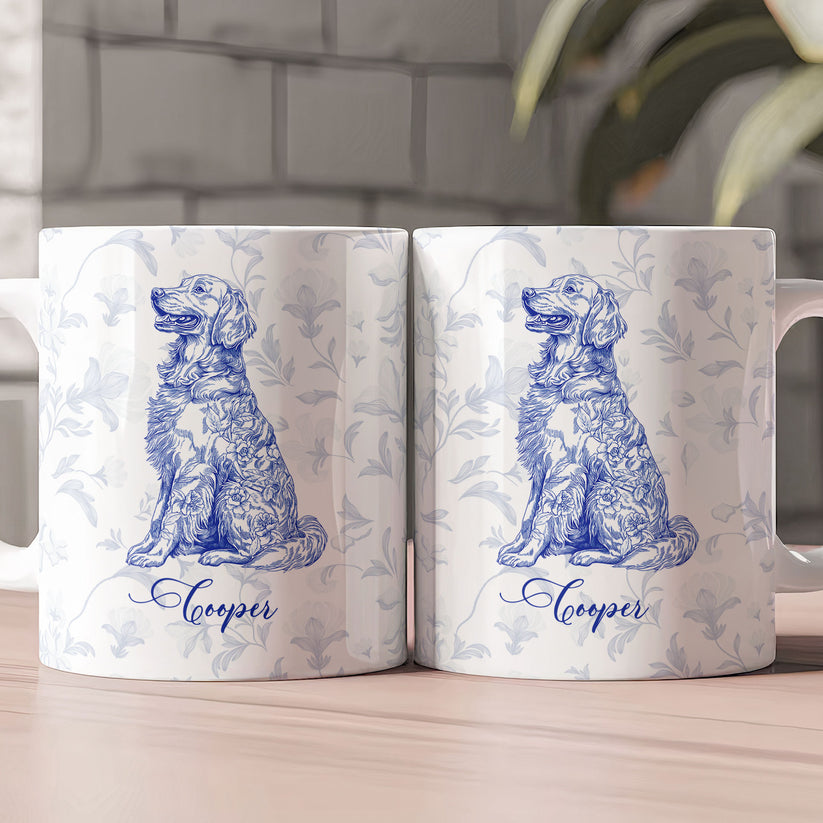 Dog Lover French Style Gift Toile De Jouy Chinoiseries - Personalized ...