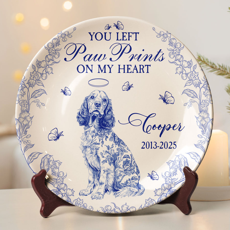 Dog Memorial Gift You Left Paw Prints Toile De Jouy - Personalized ...