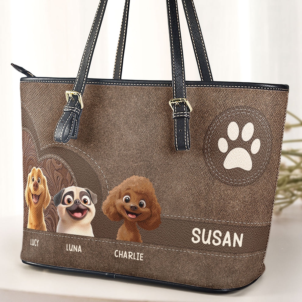 Dog Mom - Personalized Leather Tote Bag – Macorner