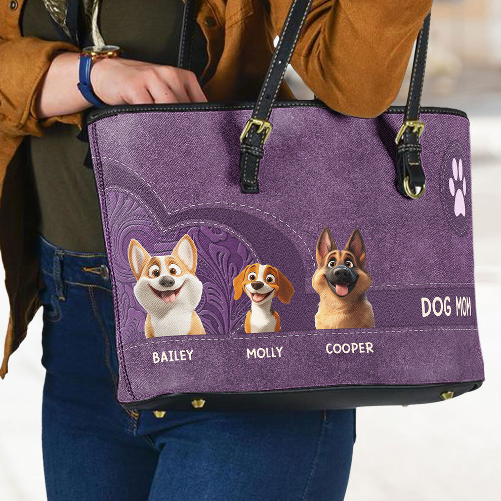 Dog Mom - Personalized Leather Tote Bag – Macorner