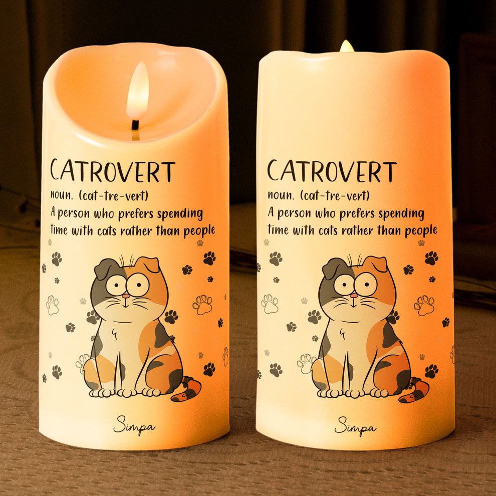 Dogtrovert Funny Definition - Personalized LED Candle – Macorner