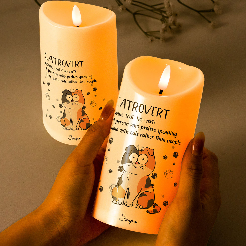 Dogtrovert Funny Definition - Personalized LED Candle – Macorner