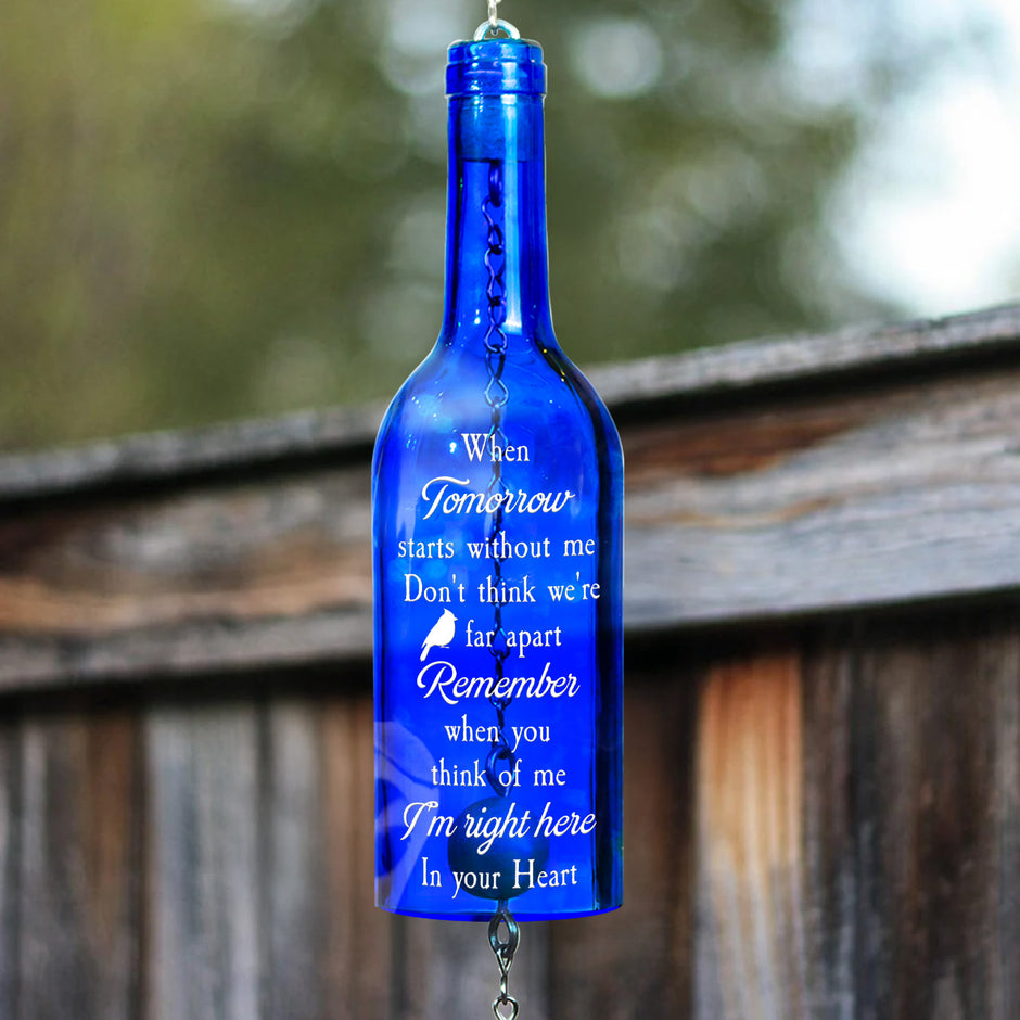 Don't Think We're Apart Memorial Gift - Personalized Photo Wine Bottle ...