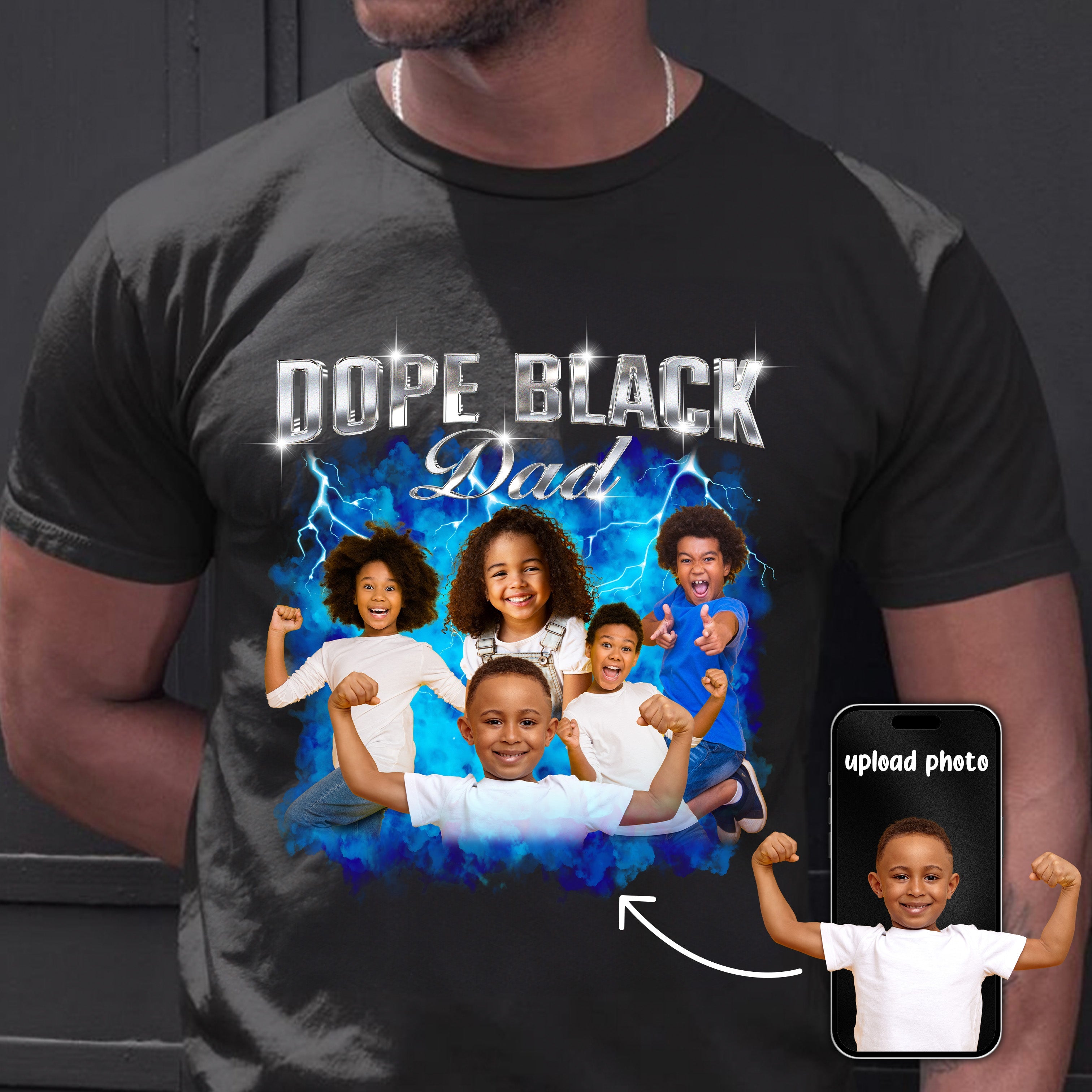 Dope Black Dad - Custom Bootleg Style Rap Shirt - Personalized Photo ...