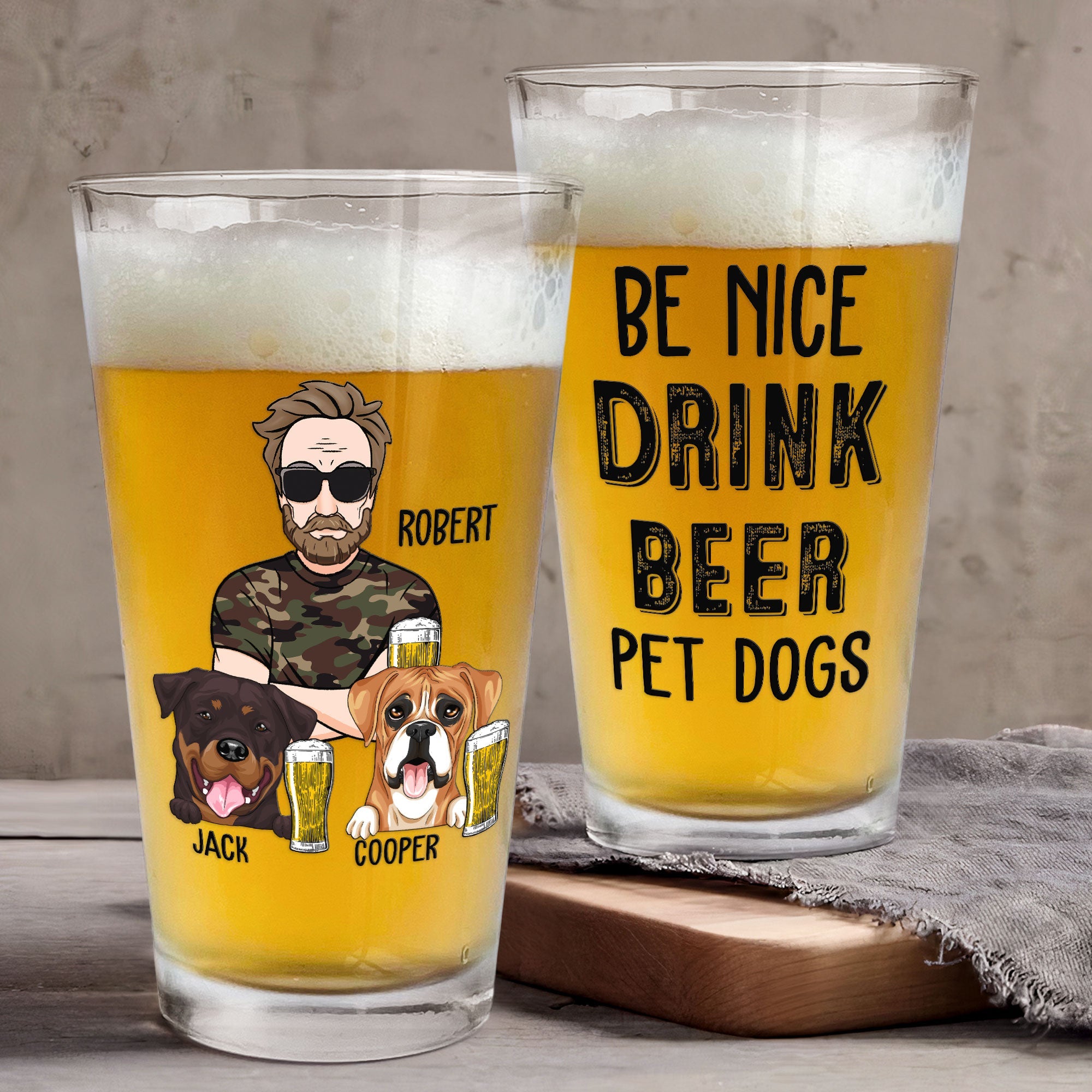 Drink Beer Pet Dogs - Personalized Beer Glass – Macorner