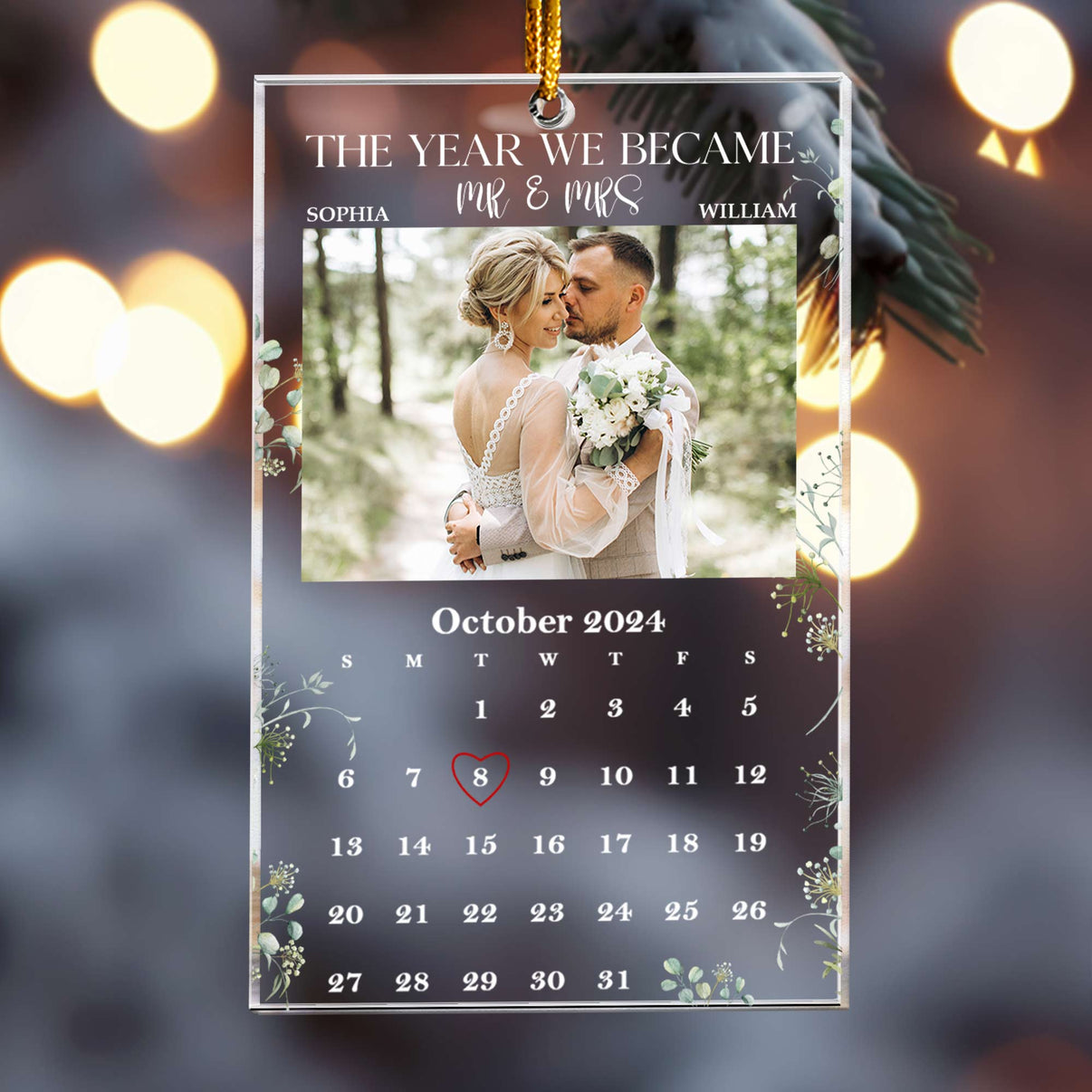 Engaged, Married Couple Custom Calendar - Personalized Acrylic Photo ...