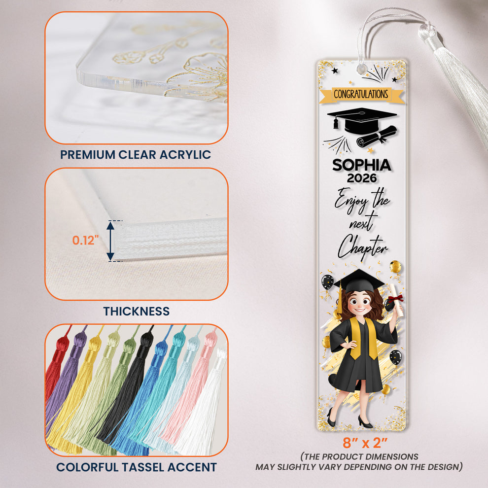 Enjoy The Next Chapter - Custom Acrylic Bookmark – Macorner
