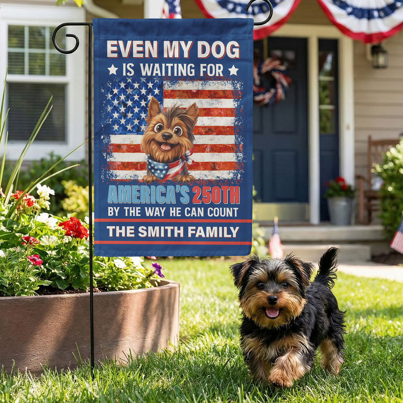 Even My Dogs Cats Are Waiting For America’s 250Th - Personalized Flag ...