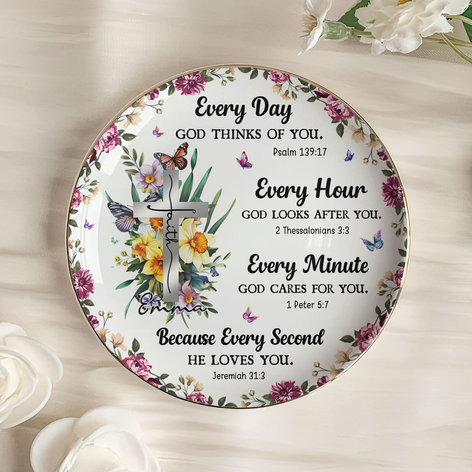 Every Day God Thinks Of You Bible Verses - Personalized Jewelry Dish ...