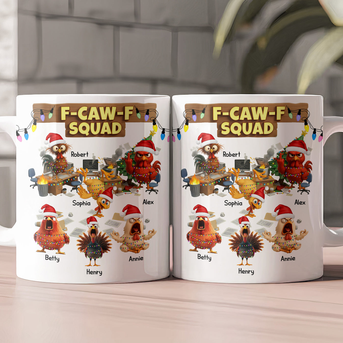 F-Caw-F Squad - Funny Exchange Gift For Coworker Team White Elephant Party - Personalized Mug ...