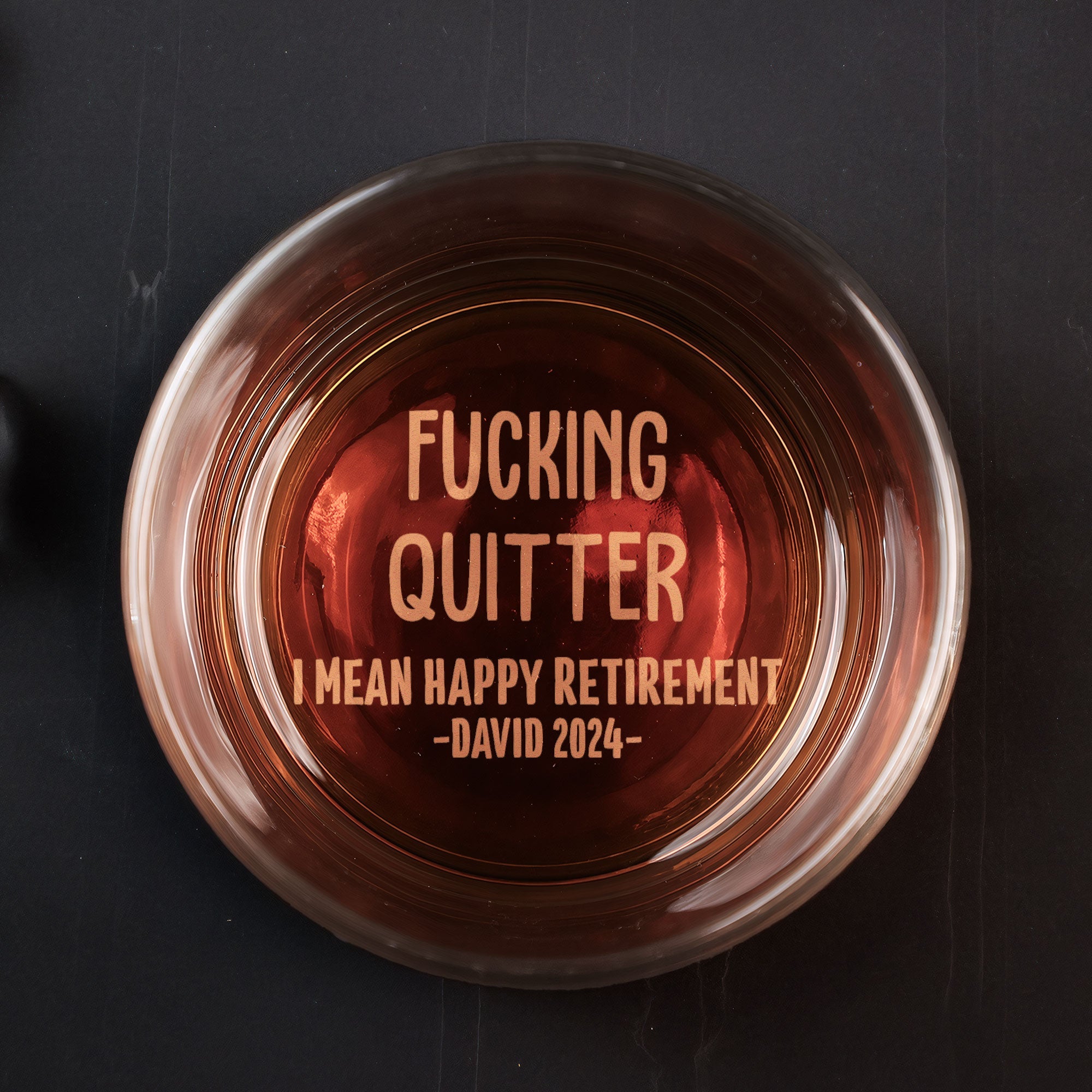 Quitter Happy Retirement - Personalized Engraved Whiskey Glass – Macorner