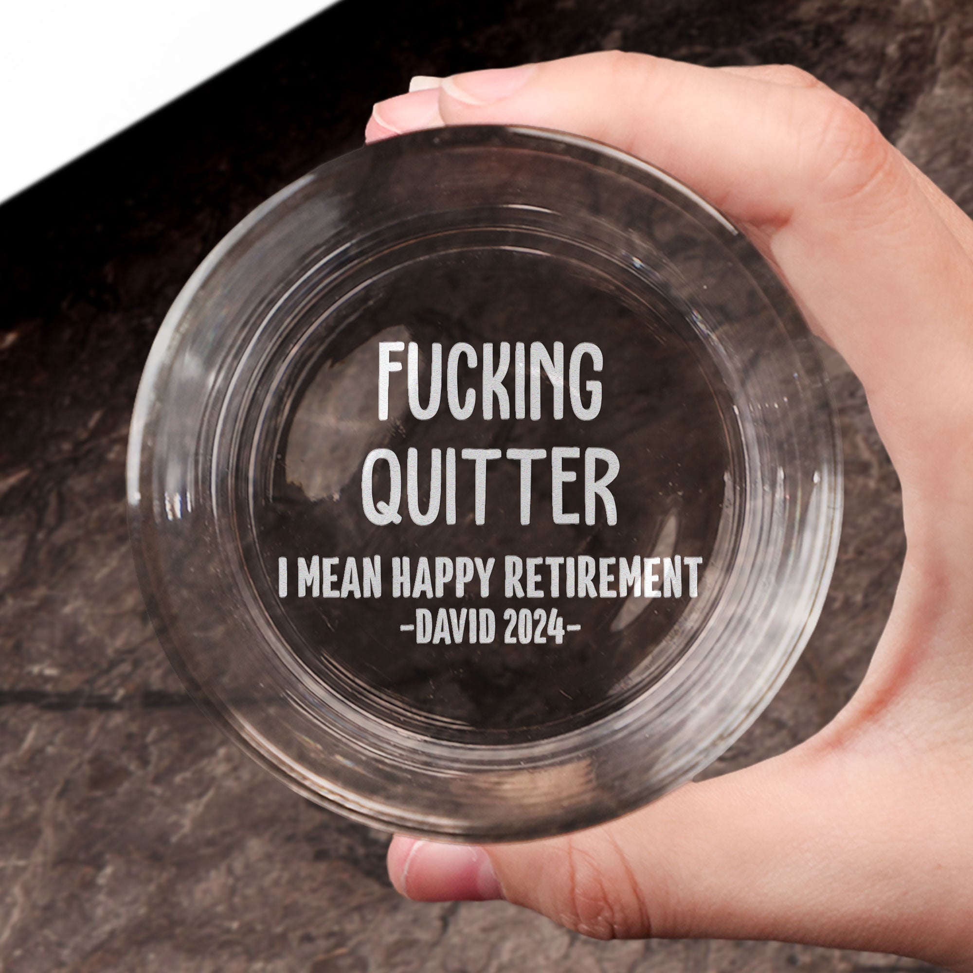 Quitter Happy Retirement - Personalized Engraved Whiskey Glass – Macorner