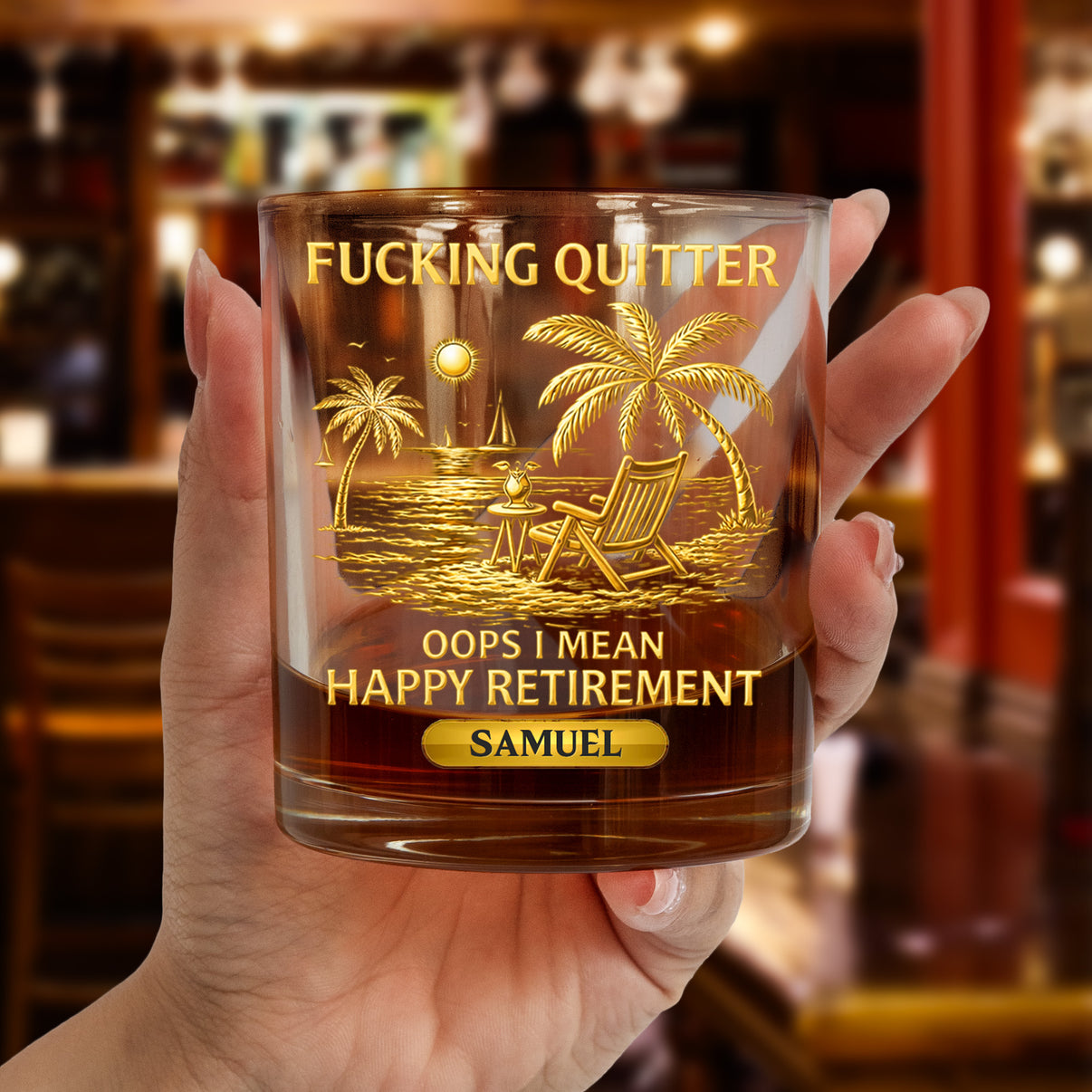 F*Cking Quitter Oops I Mean Happy Retirement - Printed Effect ...