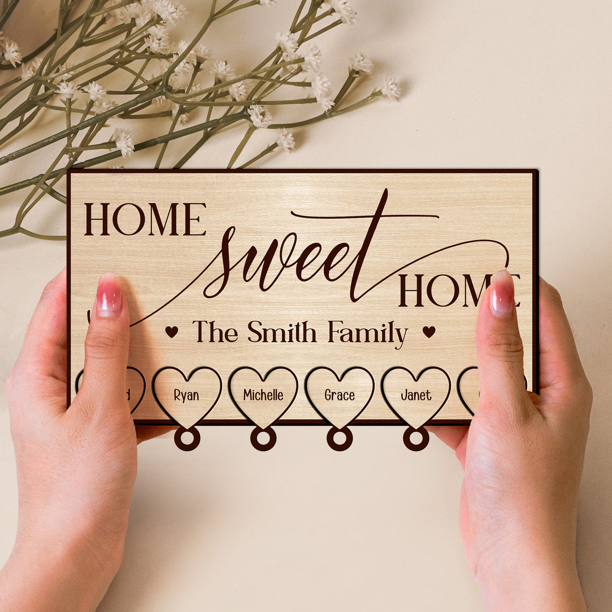 Family Custom Name Home Sweet Home - Personalized Key Holder – Macorner