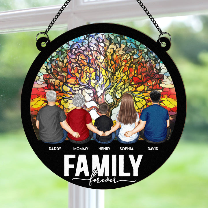 Family Forever - Tree Of Life - Personalized Window Hanging Suncatcher ...