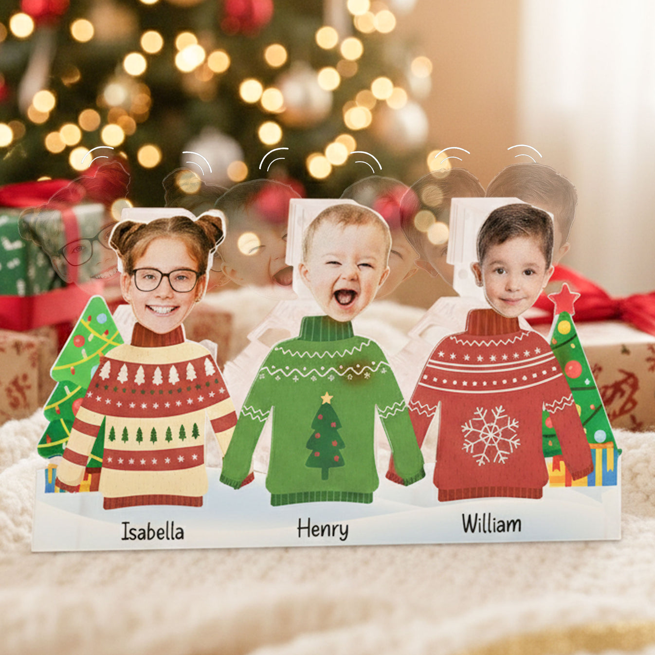 Family Friend Siblings Funny Face - Personalized Photo Shaking Head Ac ...