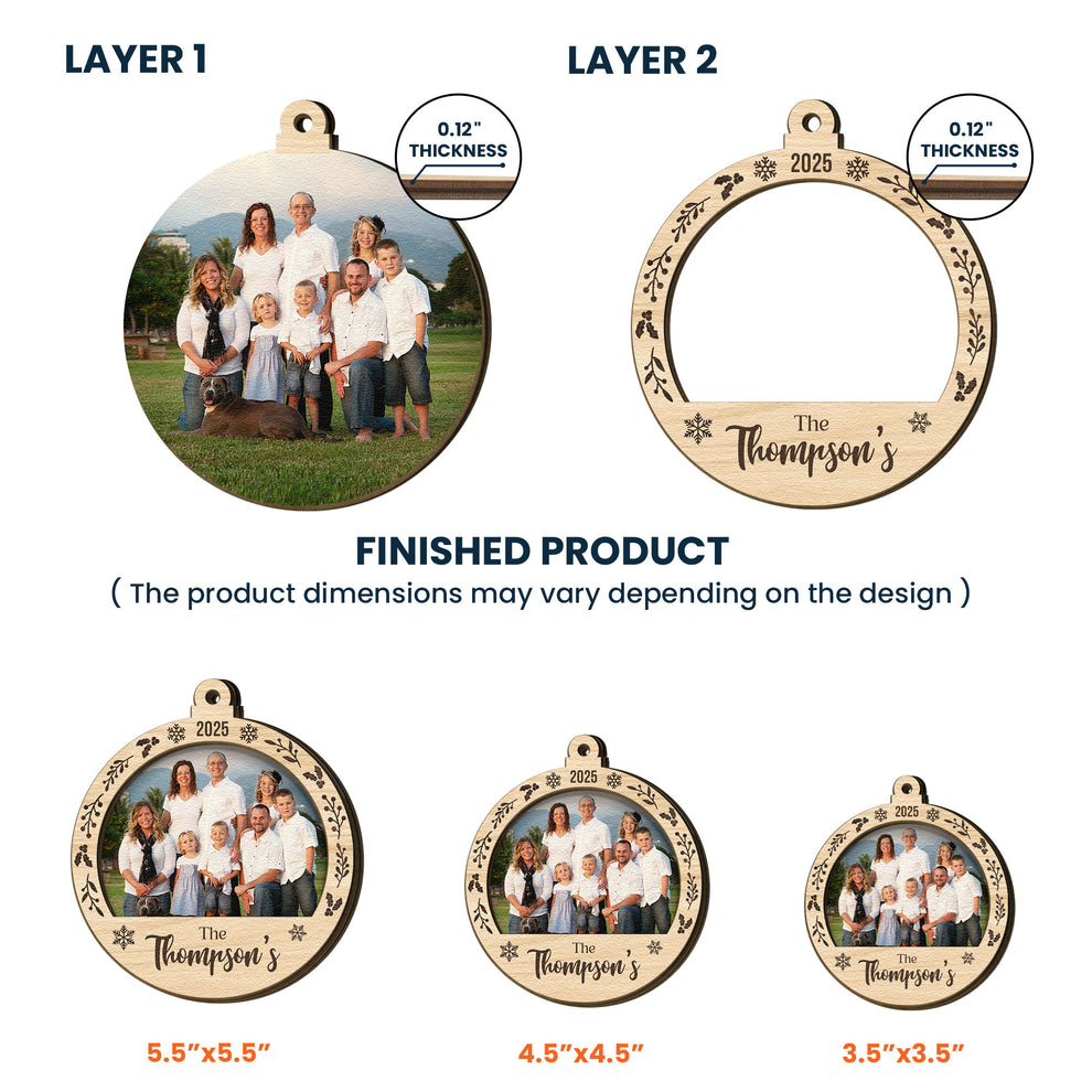 Family Moment - Personalized Wooden Photo Ornament – Macorner
