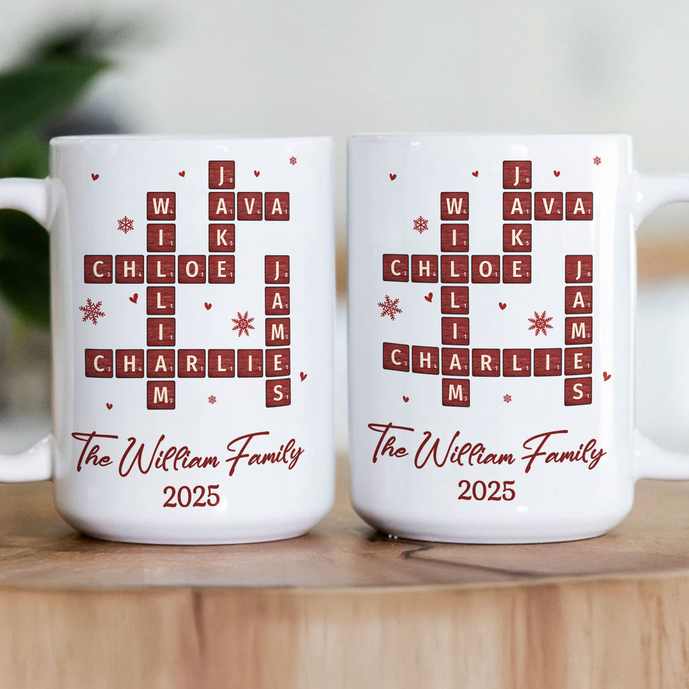 Family Name Scrabble Christmas - Personalized Mug – Macorner