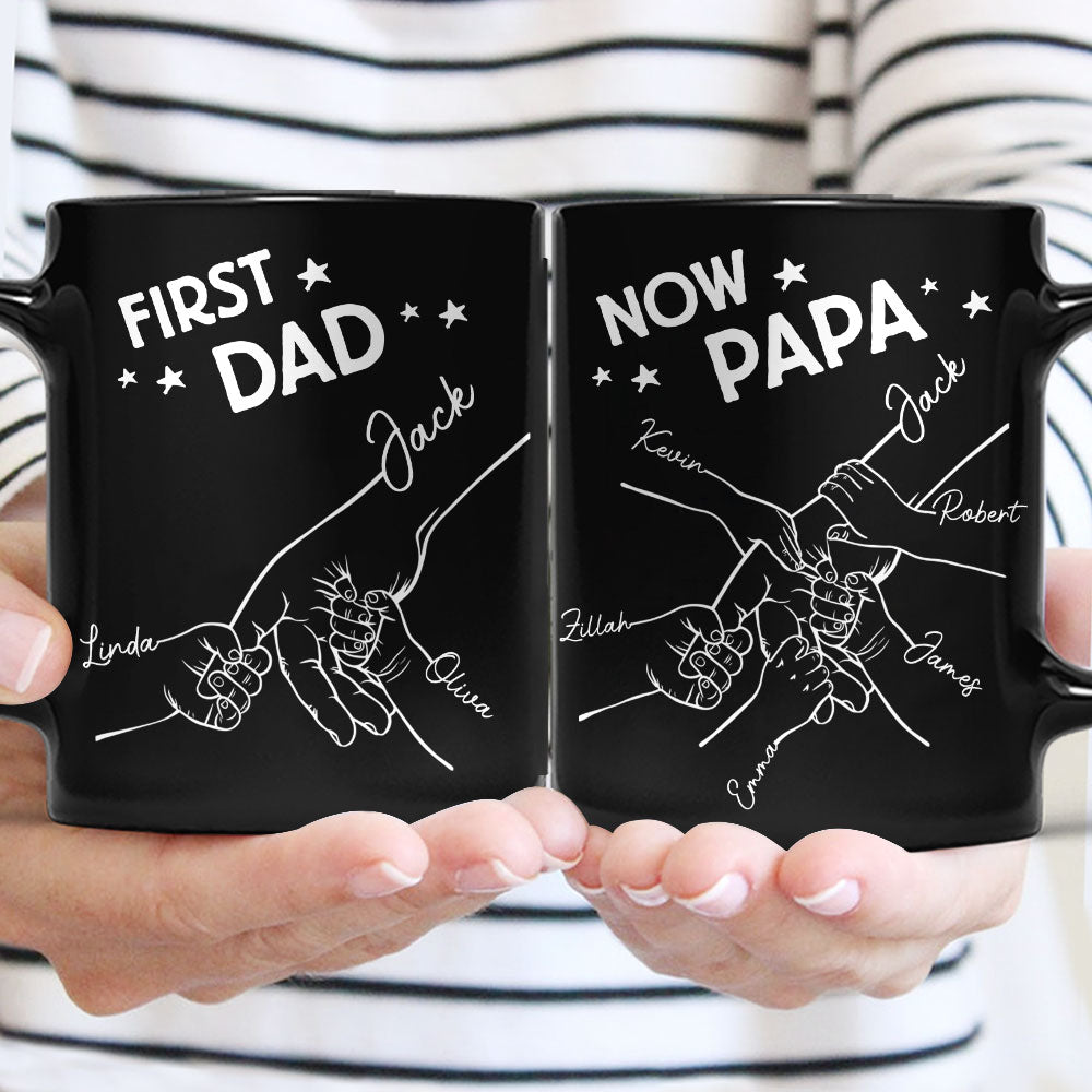 Father's Day Gifts, First Dad Now Grandpa Fist Bump - Personalized Mug ...
