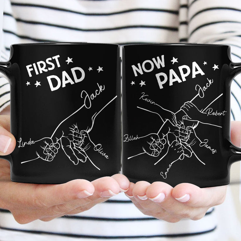 Father's Day Gifts, First Dad Now Grandpa Fist Bump - Personalized Mug ...