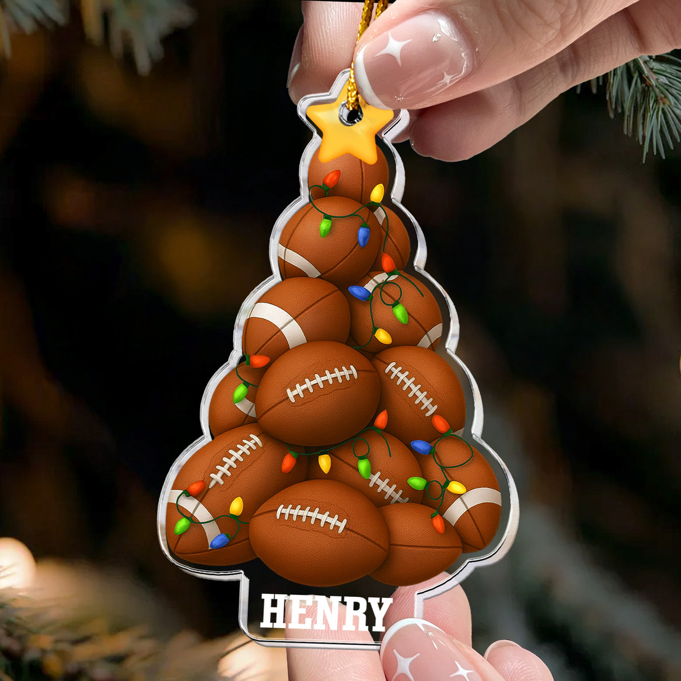 Football Christmas Tree - Personalized Acrylic Ornament – Macorner