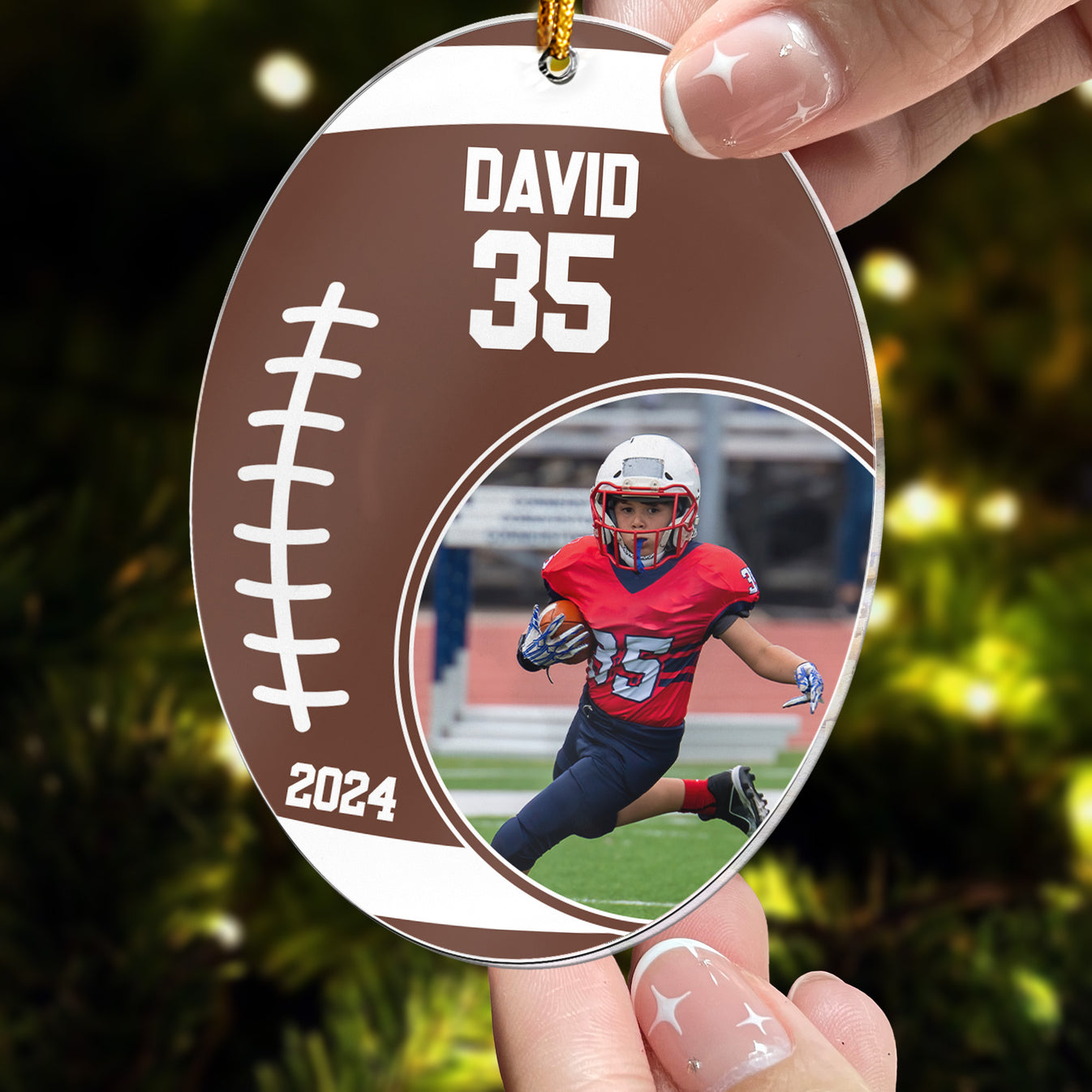Football Player - Personalized Acrylic Photo Ornament – Macorner