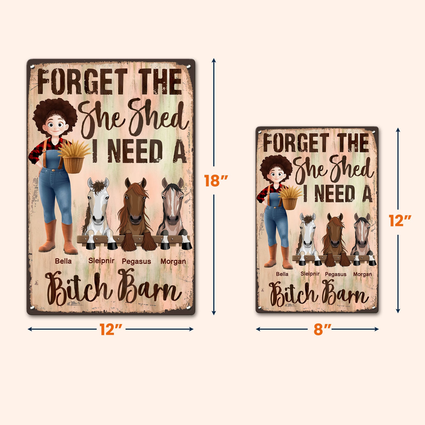 Forget The She Shed I Need A B!tch Barn Horse Ranch Sign - Personalized Metal Sign – Macorner