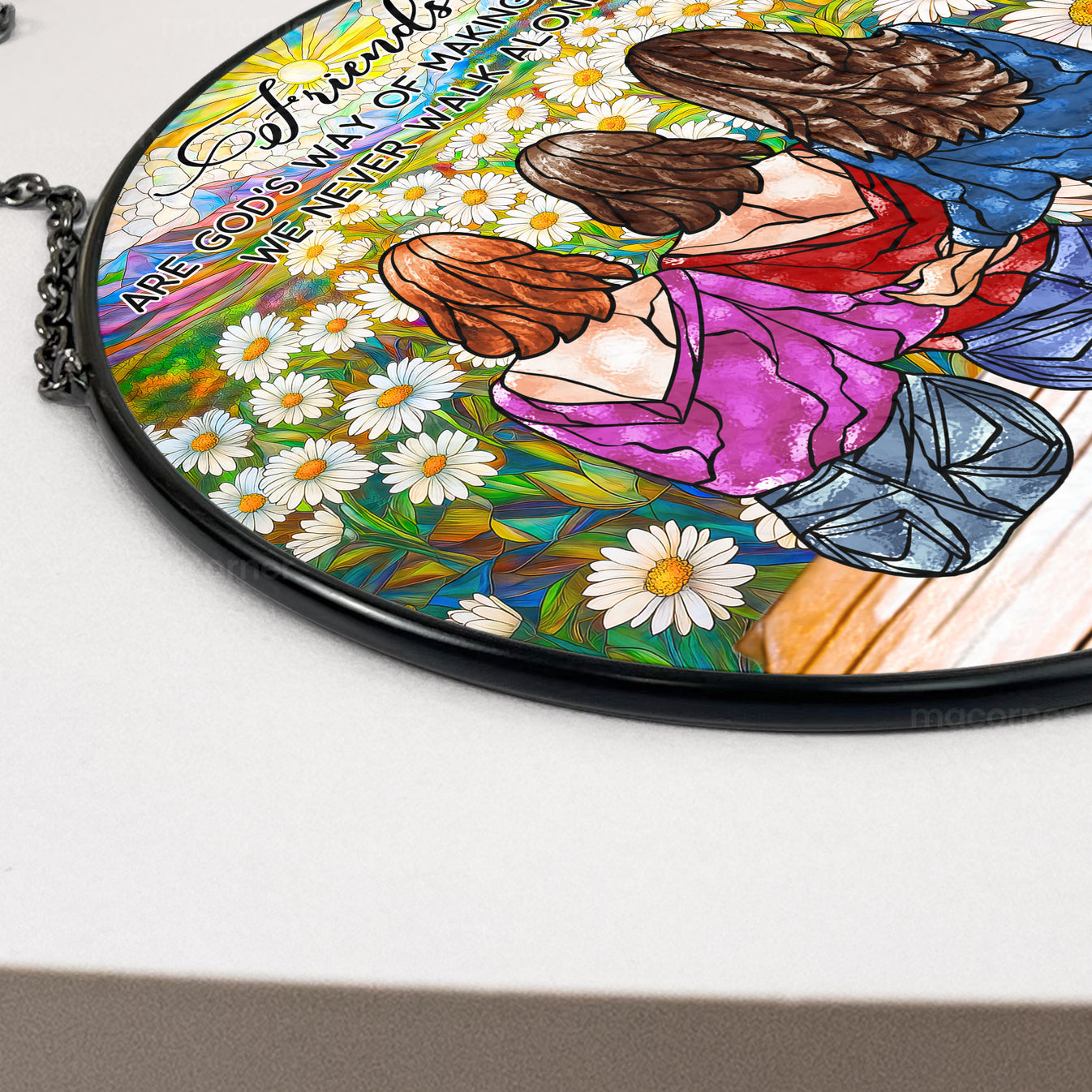 Friends Are God's Way Of - Personalized Stained Glass Window Hanging ...