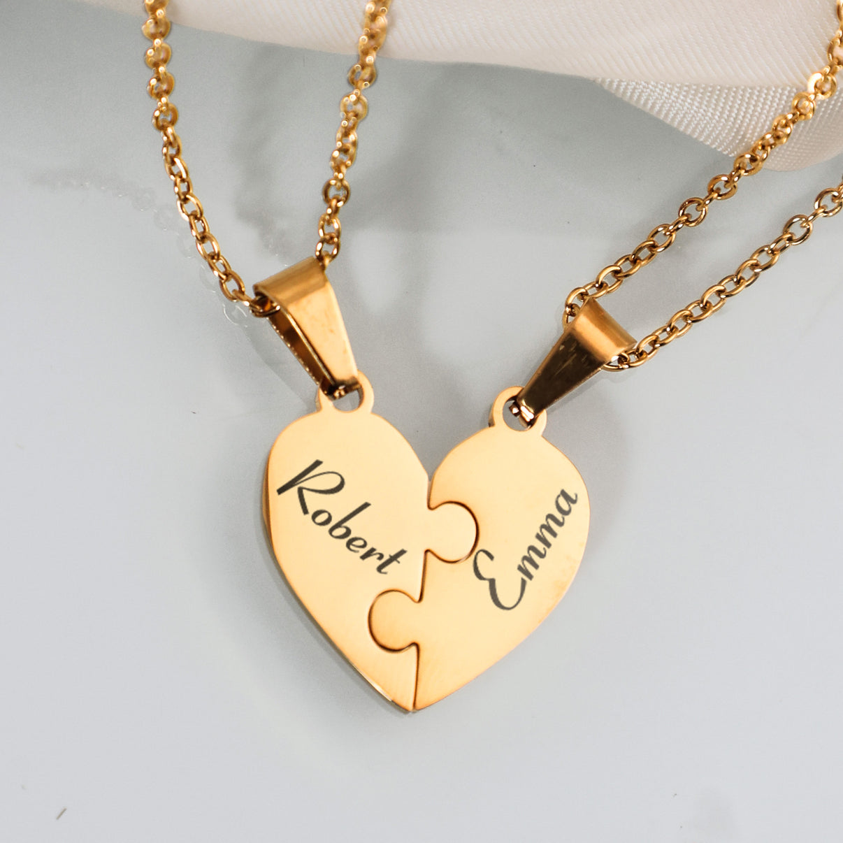 Friendship Puzzle Hearts - Personalized Heart Puzzle Name Necklace ...