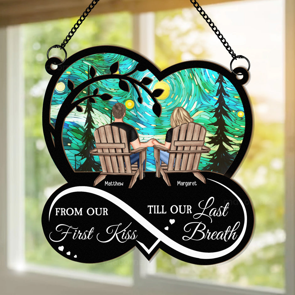 From Our First Kiss Heart Infinity - Personalized Window Hanging ...