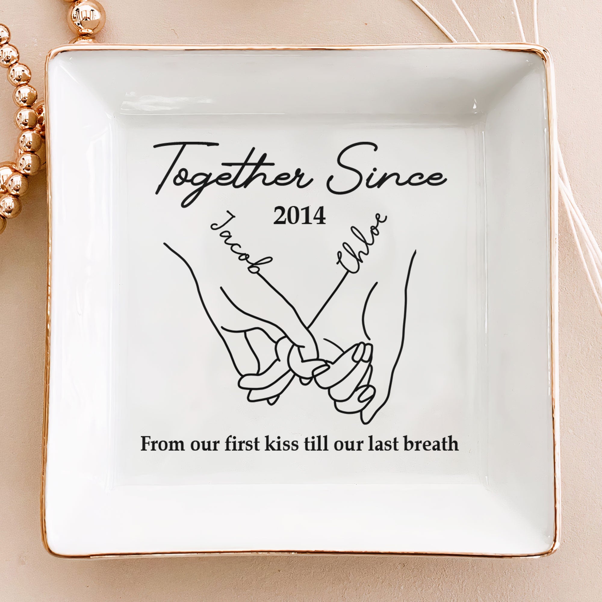 From Our First Kiss Till Our Last Breath - Personalized Jewelry Dish ...