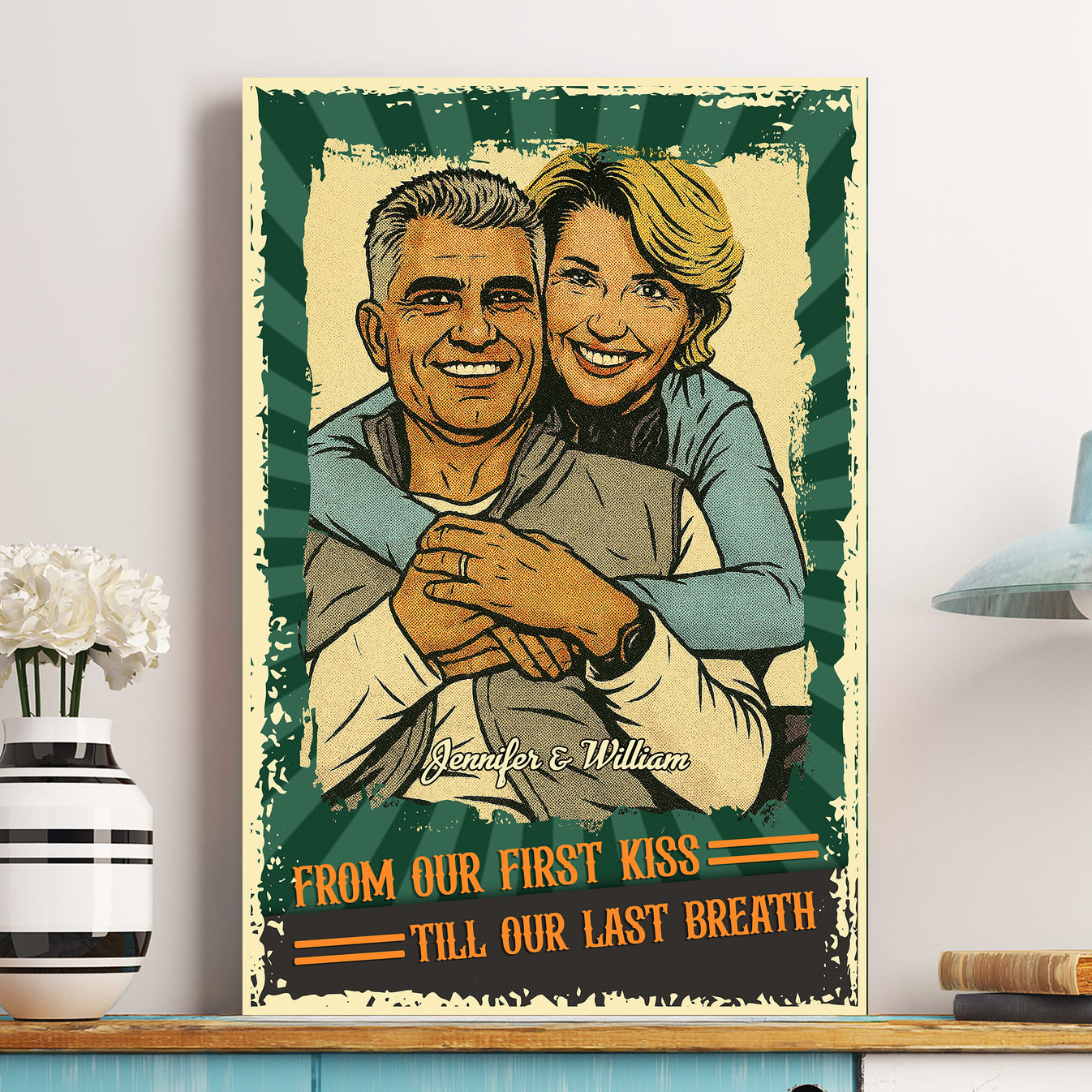 From Our First Kiss Till Our Last Breath Retro Comic - Personalized Ph ...