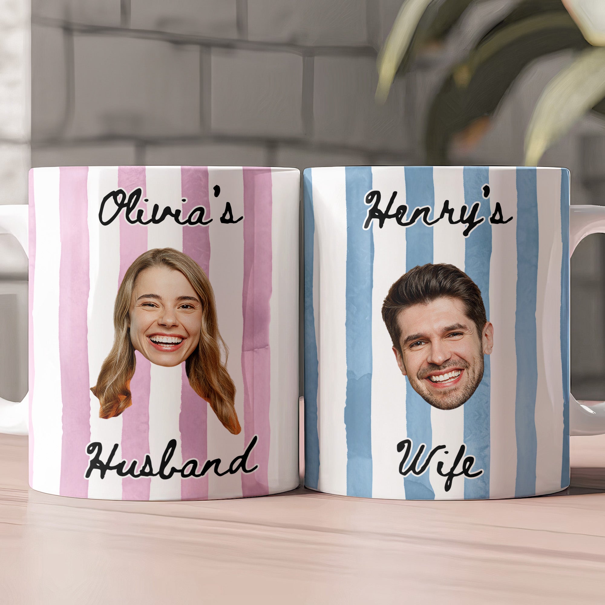 Funny Couple Gift Custom Photo Stripes Mug - Personalized Photo Mug ...