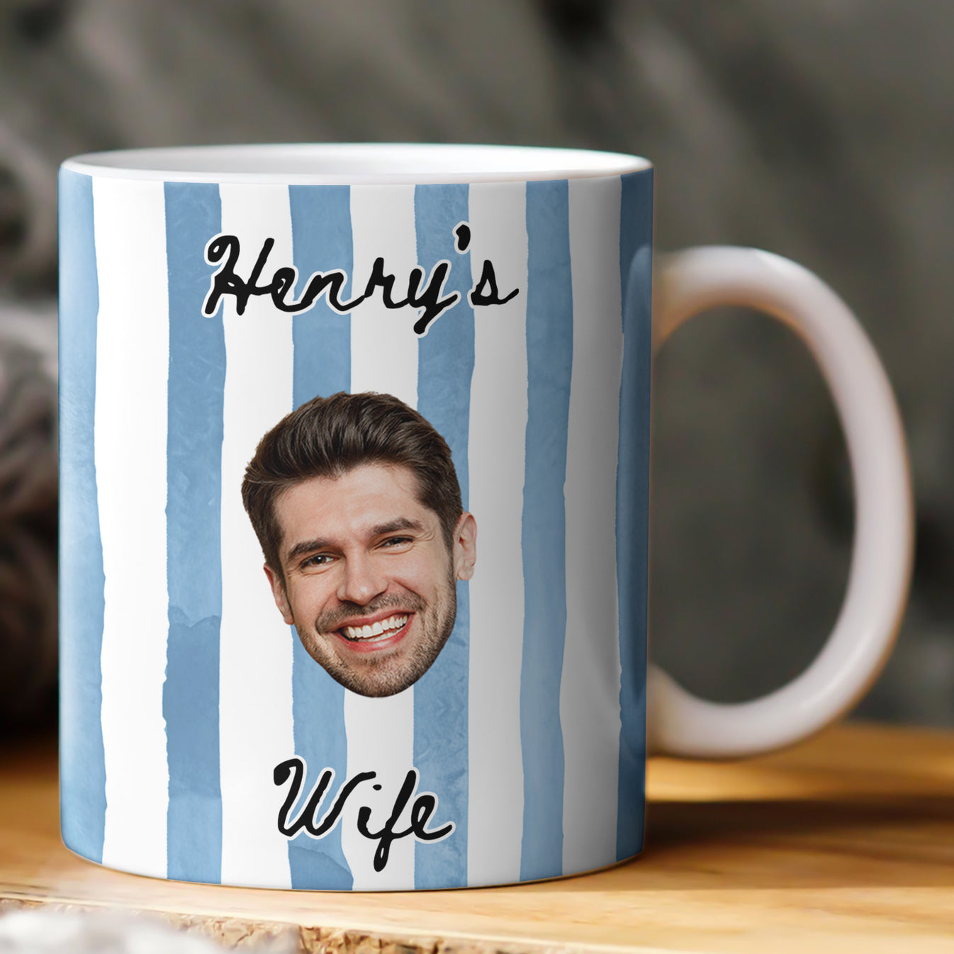 Funny Couple Gift Custom Photo Stripes Mug - Personalized Photo Mug ...