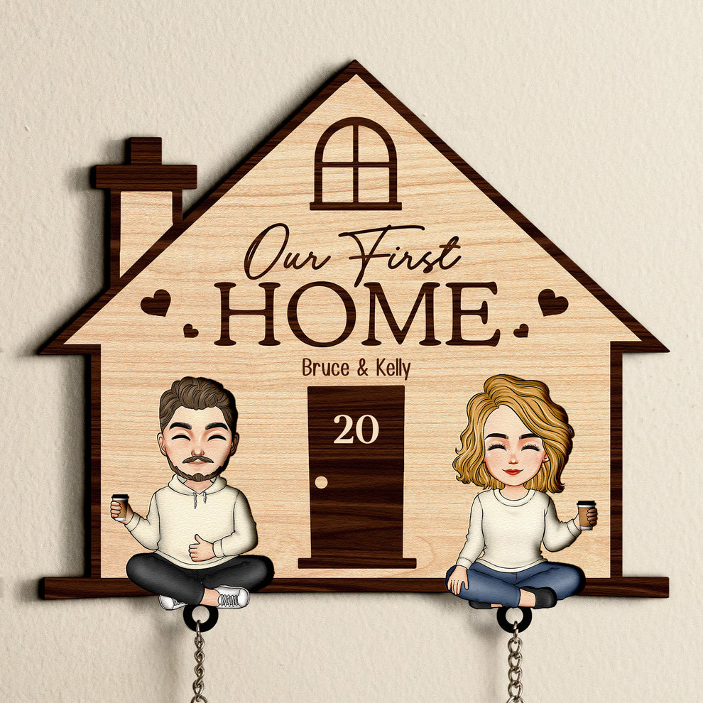 Funny Couple Home Sweet Home - Personalized Key Holder – Macorner