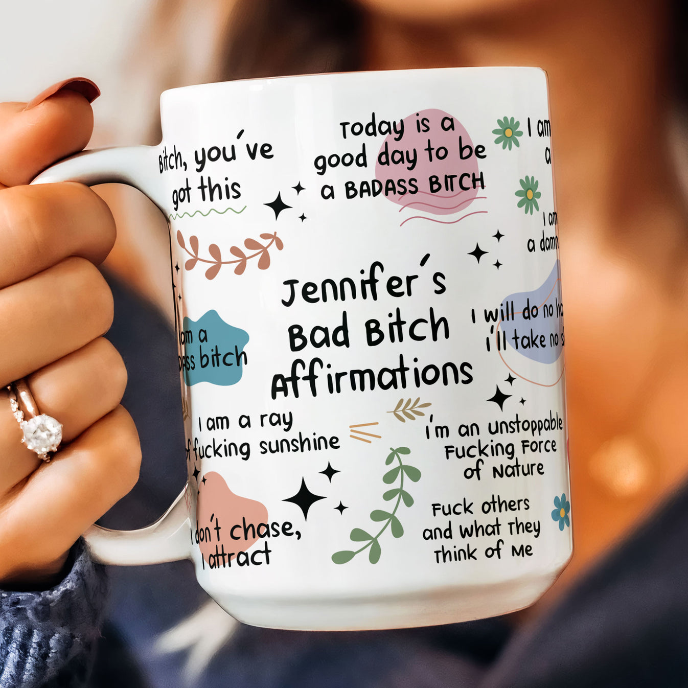 Funny Mug - Bad B*Tch Affirmations - For Coworkers, Friends, Self Gift ...