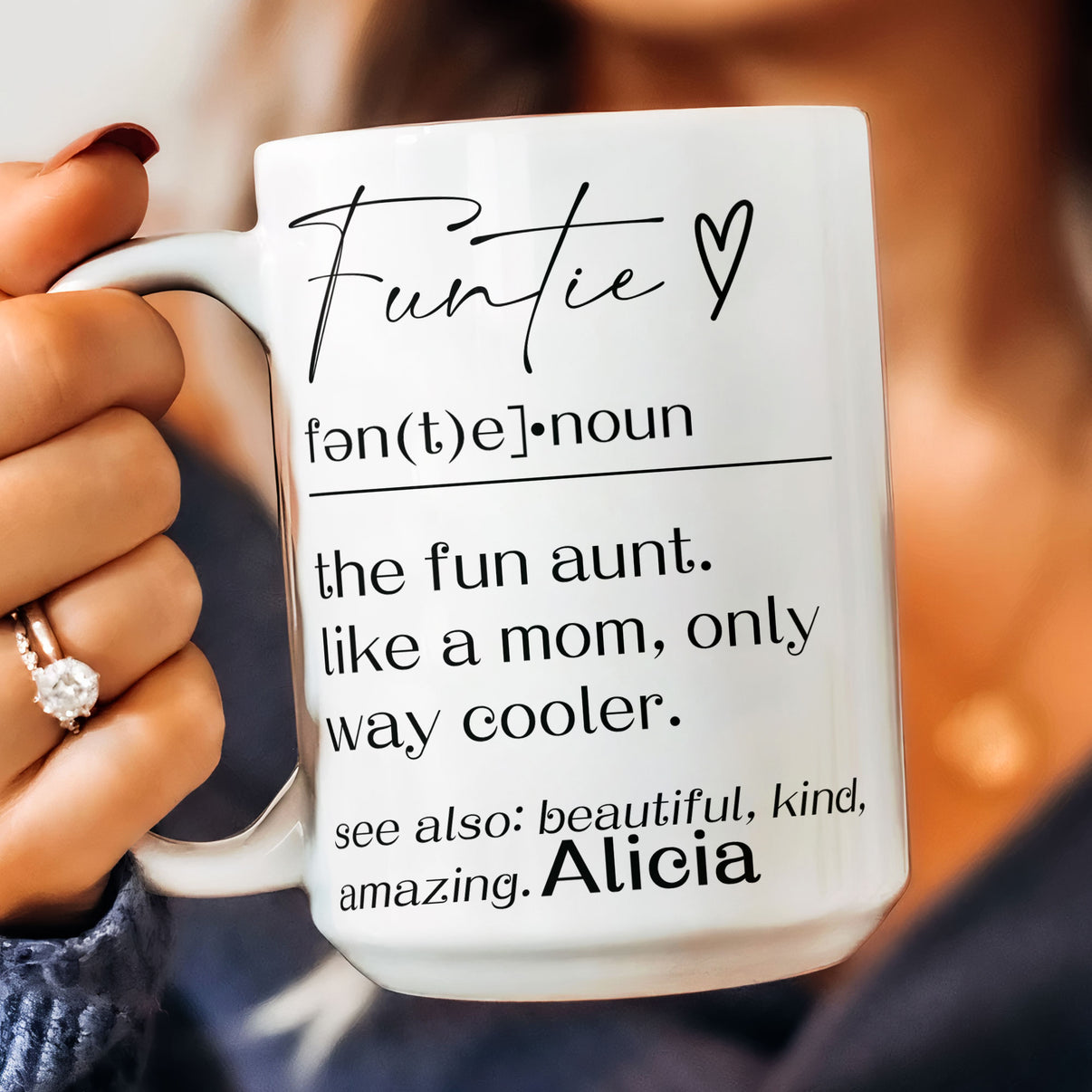 Mother's Day Gifts, Funny Mug - Funtie Definition - Fun Gifts Aunt, Au ...