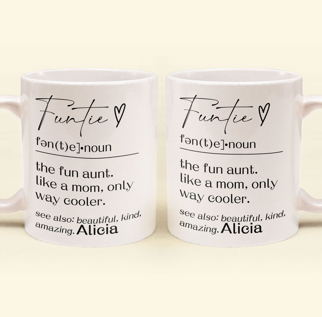 Mother's Day Gifts, Funny Mug - Funtie Definition - Fun Gifts Aunt, Au ...