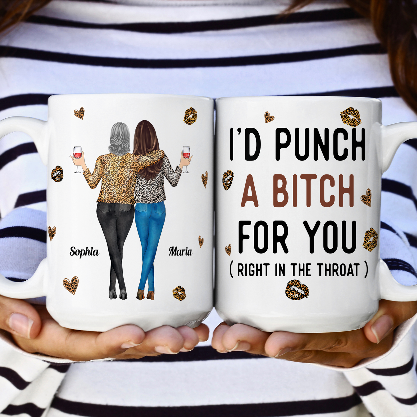 Funny Mug - I'd Punch A Bitch For You - Gifts For Friends, Couple, Cow ...