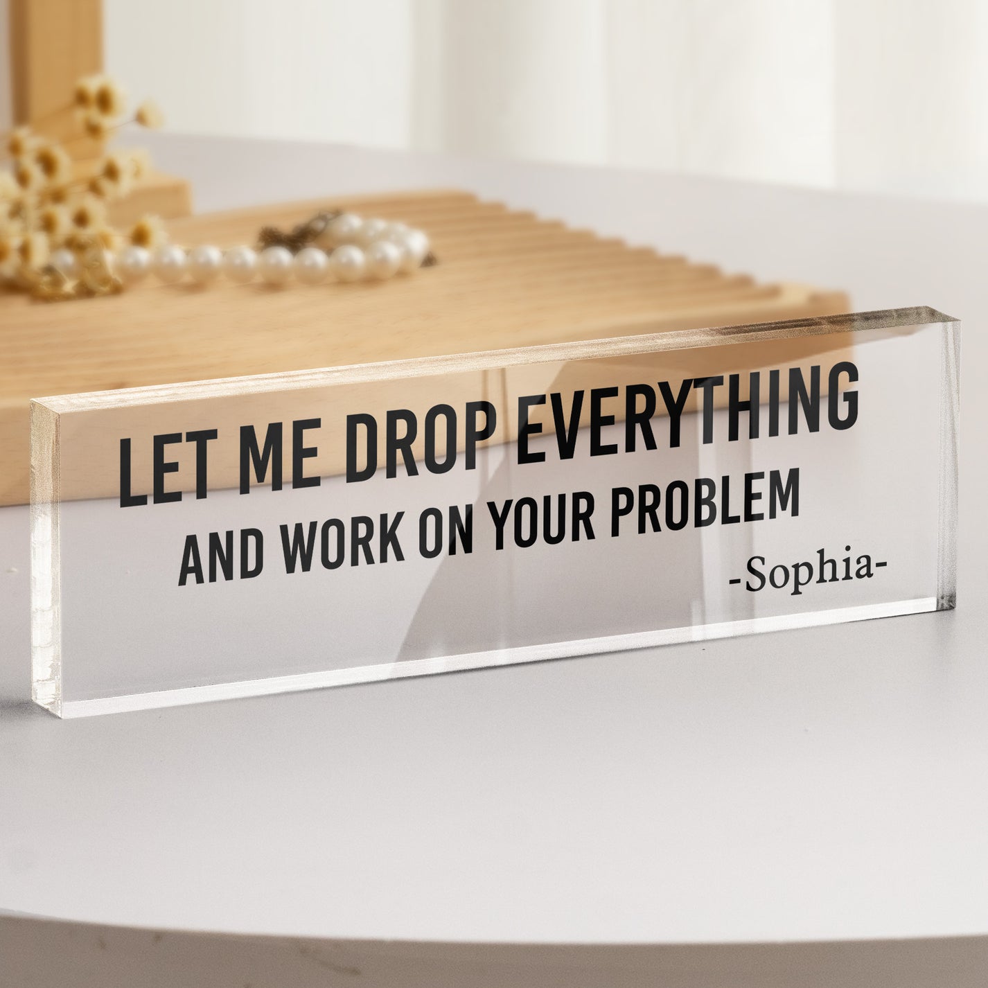 Funny Office Sign Desk Plate Gift For Coworker, Exchange Gift, White E ...