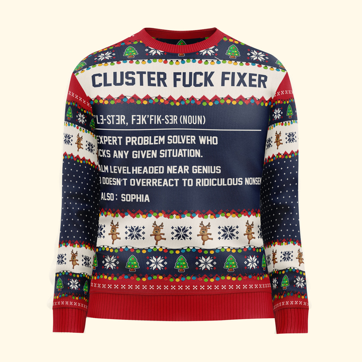 Funny Ugly Sweaters - Cluster F*Ck Fixer - For Coworkers, Boss, Friends ...