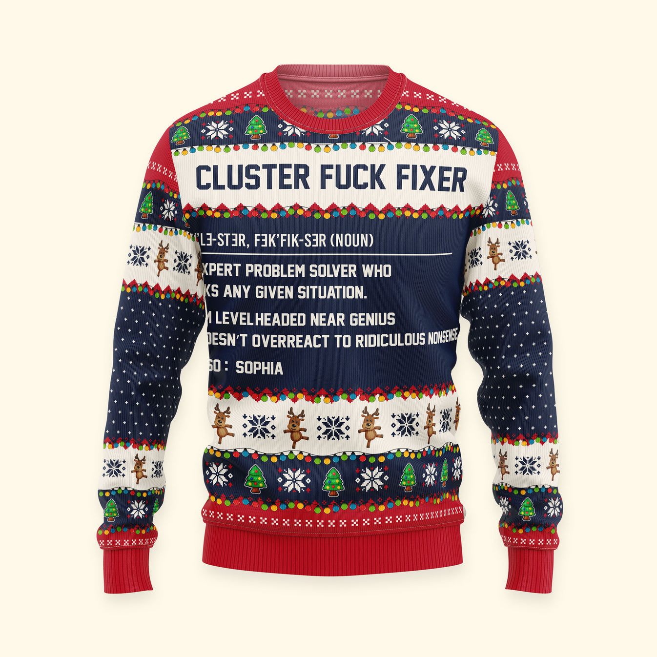 Funny Ugly Sweaters - Cluster F*Ck Fixer - For Coworkers, Boss, Friends ...
